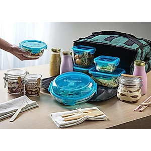 Bormioli Rocco Frigoverre Evolution Collection - 4.75-Inch Square Container - 42cl (14.25 oz.) - Grey