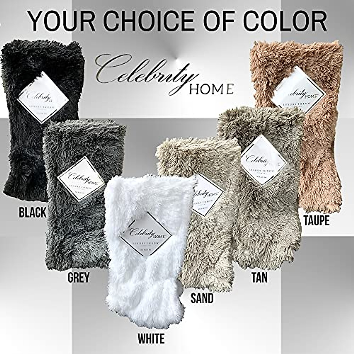 NO Shedding Decorative Luxury Faux Suede Backed Throw Blanket for Home 400 GSM, 50” by 60” (Black)