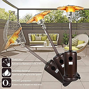 SOARRUCY Outdoor Heaters for Patio Propane - Patio Heater with Cover with Wheels,48000 Btu Stainless Steel Propane Heater for Garden,Party