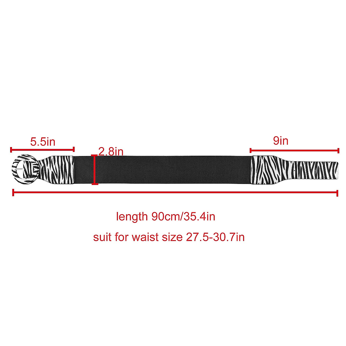 CHIC DIARY Elastic Waist Belt for Women Zebra Print Wide Cinch Belt Stretchy Waistband