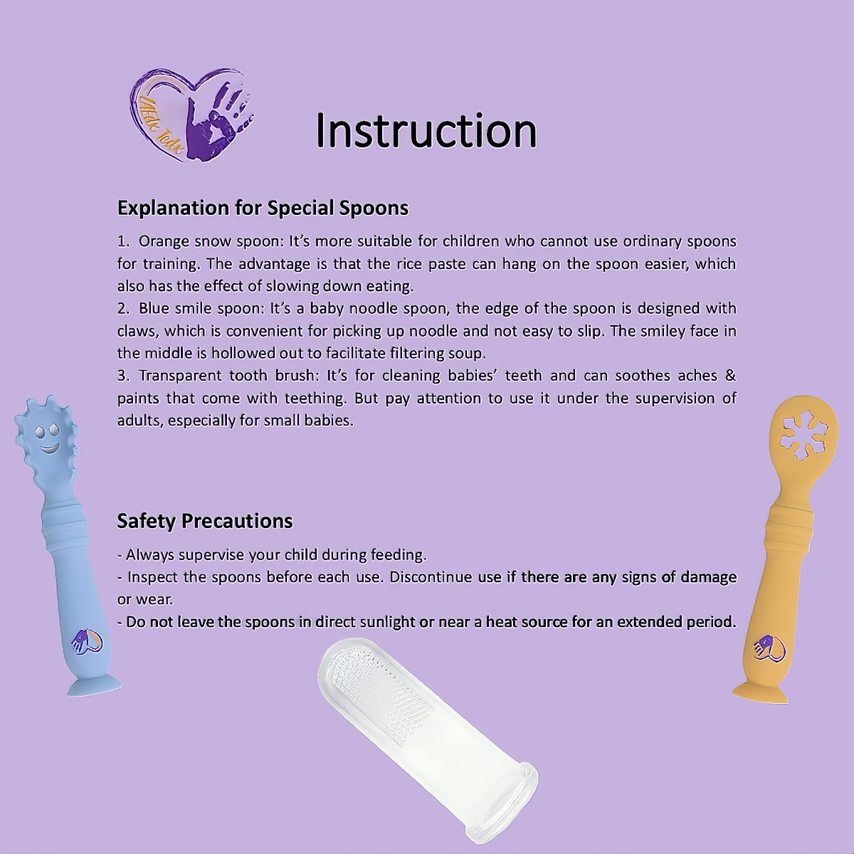 Silicone Baby Spoons - Set Baby Spoons Self Feeding – 8Pcs Food Grade Infant Spoons Baby Eating Supplies with Finger Toothbrush, Travel Case – Cute and Colorful Silicone Baby Spoon for Boys and Girls