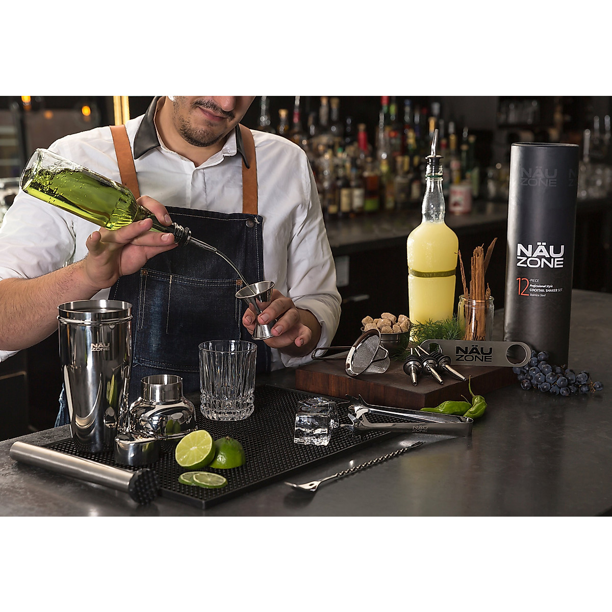 Professional Bartending Kit (12 Piece) | Cocktail Shaker Set | Bar Set with Elegant Stainless Steel Large 30 Oz. Cocktail Shaker - Premium Mixology Bartending Kit | Deluxe Gift Packaging