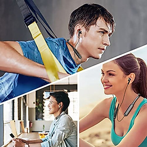 Bluetooth Headsets Wireless Earbuds IPX5 Waterproof Sports 3D Stereo Headphones with 24Hr Playtime Noise Canceling in-Ear Built-in Mic Earphone for iPhone/Android/iOS.