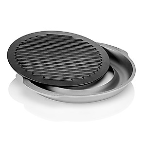 TECHEF - TRUE GRILL PAN - Stovetop Nonstick Indoor/Outdoor Smokeless BBQ Grill Set, including a Grill Plate and Alumium Drip Tray