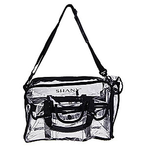 SHANY Clear Makeup Bag, Pro Mua rectangular Bag with Shoulder Strap, Large