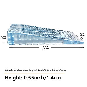 Oksdown 4 Pack Clear Rubber Door Stopper Wedge Sturdy Door Stop Stackable Anti Slip Heavy Duty Silicone Transparent Doorstop for Floor Patio