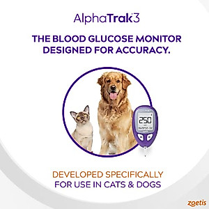 AlphaTrak 3, 8 Piece Pet Blood Glucose Monitoring Kit For Diabetic Cats And Dogs, All-In-One Solution for In-Clinic Or At Home, With Digital Results