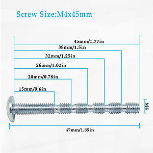 50pcs Truss Head Breakaway Machine Screw,Phillips Head Break Away Machine Screws for Cabinet knobs(M4x45)