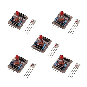 Ximimark 5Pcs Laser Sensor Module Non-Modulator Tube Laser Receiver Detection Module Relay Switch 5V for Arduino