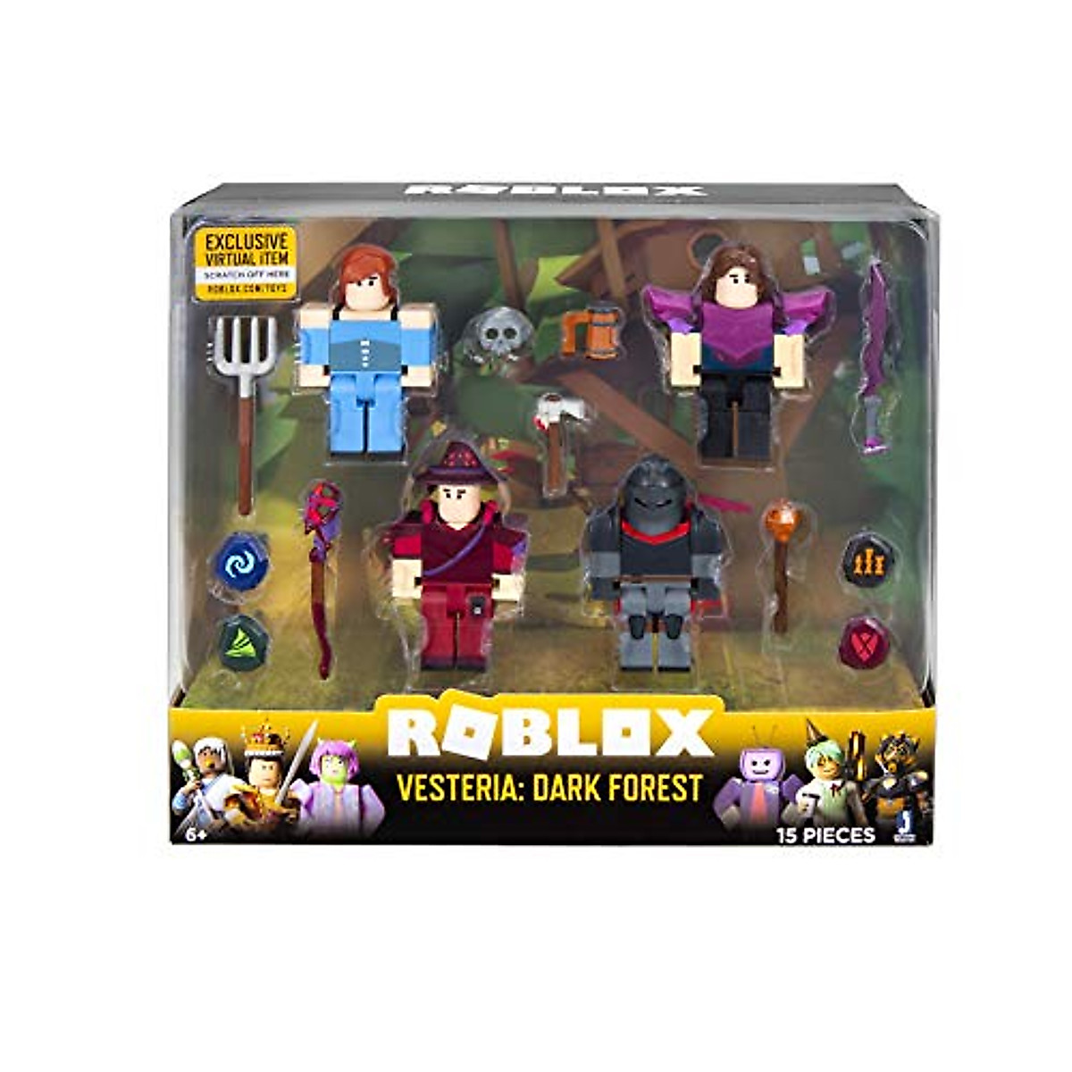 Roblox Celebrity Collection - Vesteria: Dark Forest Four Figure Pack [Includes Exclusive Virtual Item]