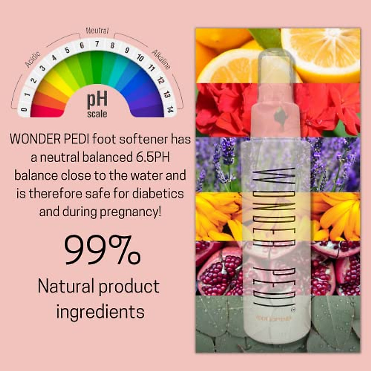 Feet Callus Remover - Instant Exfoliating Peel Foot Spray - Cracked Heels Softener – Metal Foot File Scrubber Dead Skin Remover Professional Spa Pedicure. Wonder Pedi