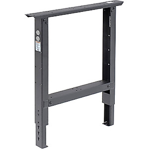 Global Industrial Adjustable Height Leg For 30" Bench, 29" to 35", Black