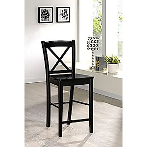 Linon Home Dcor Black X Back Counter Stool, 16" W x 17.91" D x 37.01" H