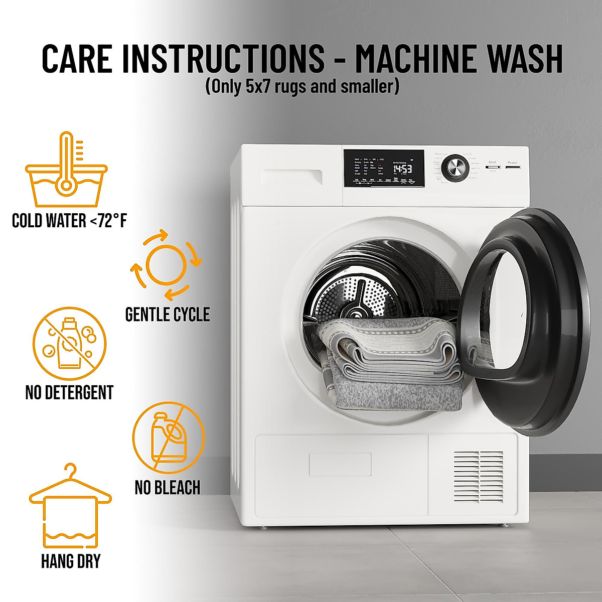 Ottomanson Ottohome Non-Slip Rubberback Bordered Design 2x7 Indoor Runner Rug, 1'10" x 7', Light Gray