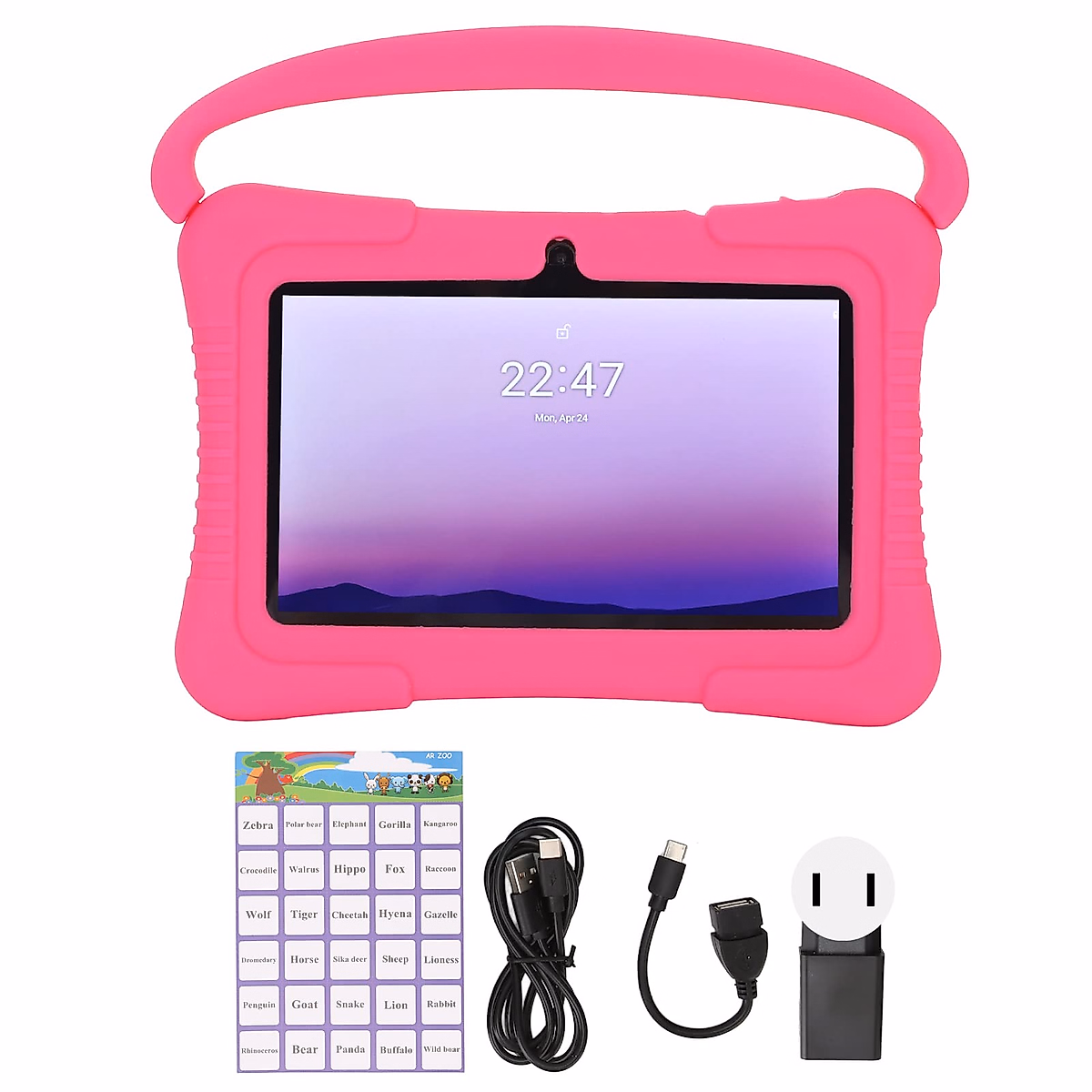 GLOGLOW Toddler Tablet, 3D Design 110-240V Kids Tablet Quad Core Processor for Entertainment for Android 10 (US Plug)