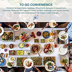 XIAFEI 1LB Aluminum Pans with Clear Lids (50PACK)，Foil Pans - to Go Food Containers，Recyclable Aluminum Foil with Strong Seal for Freshness & Spill Resistance- 5.5"x 4.5"x 1.57"