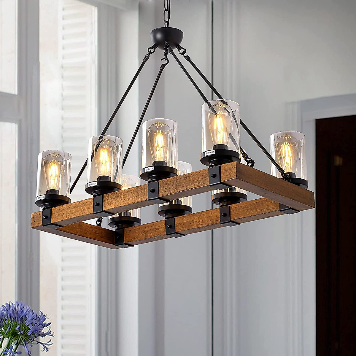 Eietonte Clear Glass Lamp Shade 5.5inch High,3.5inch Diameter,1.65inch Fitter Cylinder Glass Shade Replacement for Chandelier,High Transmittance Lampshade Cover for Floor Lamp Pendant Light 6 Pack