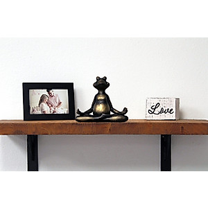 Nature's Mark 6" H Resin Meditating Yoga Frog Statue Figurine Home Decorative Accent Decor for Tabletop Living Room Bedroom Office Desktop Cabinet Shelf