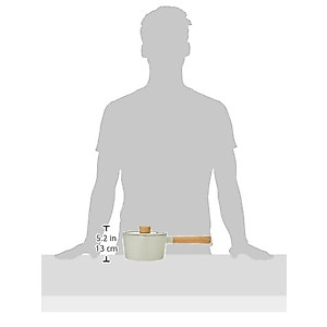 NEOFLAM FIKA 1.5QT Milk Pan with 2 Pour Spouts, Butter Warmer, Milk Boiling, Melting Pot, Induction, Wood Handle, Made in Korea (6" / 16cm)