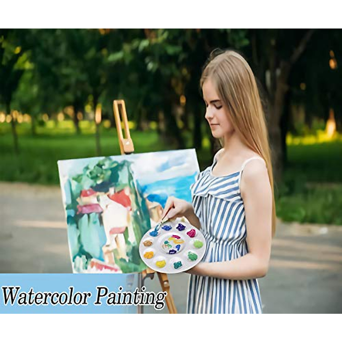 inifus 22 PCS Paint Tray Palettes for Kids, Plastic Paint Pallet with 10 Wells, Acrylic Artist Paint Tray Palette for Kids, Students to Acrylic Oil Watercolor Craft Supplies DIY Art Painting