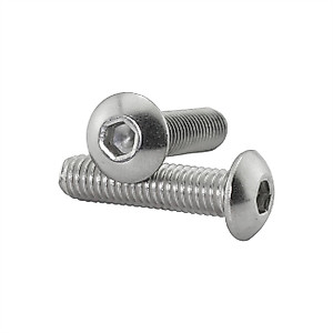 PZRT 50pcs M5 x 8mm Button Head Socket Cap Screws,304 Stainless Steel Allen Hex Button Head Screws