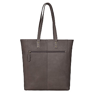 ANTONIO VALERIA Ava Vintage Wash Grey Leather Tote/Top Handle Shoulder Bag for Women