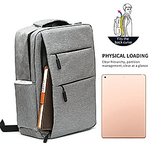 Travel Laptop Backpack, Anti-Theft Water Resistant Large Business Carry On Backpack , Durable Slim College School Computer Bookbag Gift for Men & Women Fits 17 Inch Notebook (Grey)