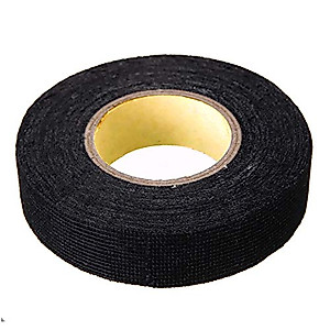 Wiring Harness Cloth Tape,MoreChioce Car Waterproof Tape Noise Reduction Car Wiring Harness Tape Electrical Insulation Tape Heat-Resistant Adhesive for Car Motorcycle 25m x 3cm,Black