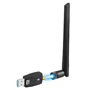 USB WiFi Adapter 1300Mbps Wireless Dongle for Desktop PC, USB 3.0 2.4GHz/5GHz WiFi Adapter Features RTL8812BU, 5dBi High Gain Antenna Compatible with Windows 10/7/8/8.1/XP/Vista and Mac OS 10.9-10.15