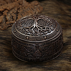 Norse Viking Jewelry Box Gift Wolf Yggdrasil Celtic Trinket Box