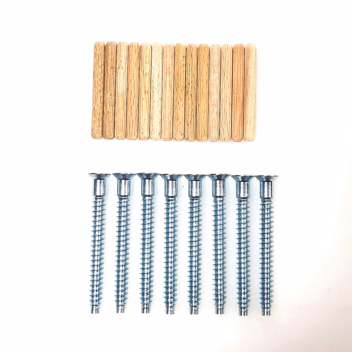 ReplacementScrews Hardware Kit Compatible with IKEA KALLAX 2 x 2 Shelf Unit 503.057.39 - All Screws (104321) and Dowels (101339)