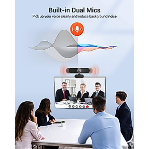 DEPSTECH Webcam with Microphone, 4K Webcam Sony Sensor Autofocus Web Camera with Privacy Cover and Tripod, 8MP USB Webcam for Desktop Laptop PC, Streaming Webcam for Zoom, Skype, Facetime, YouTube