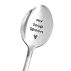 My Soup Spoon Engraved Stainless Steel for Women Men - Soup Lover Gift for Dad Papa Mom Nana Daughter Son Friends - Perfect Gifts for Birthday/Valentine/Thanksgiving/Christmas