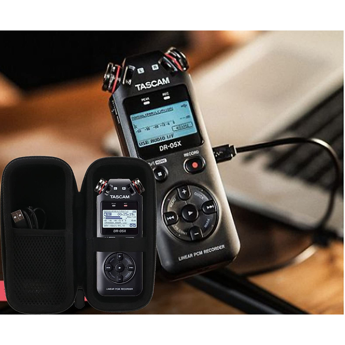 WERJIA Hard Case Fits Tascam DR-05X Handheld Digital Audio Recorder (DR-05X)