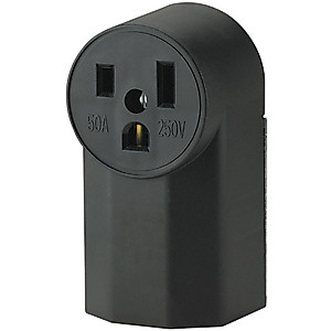 The Eaton WD1252 2-Pole 3-Wire 50-Amp 125-Volt Surface Mount Power Receptacle, Black,Original Version,Small