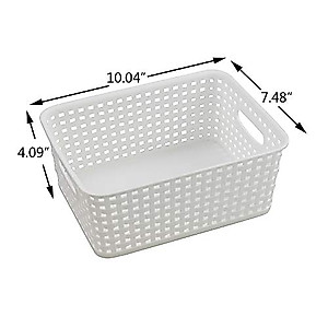Farmoon White Plastic Basket, Small Storage Baskets, 6 Packs