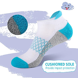 Comfoex 12 Pairs Girls Socks Ankle Athletic Socks 4-6 8-10 6-8 Years Old Socks Short Socks With Cushioned Sole