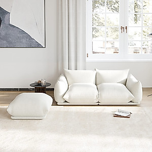 TIFLON Modular Sectional Sofa,50inch Minimalist Sofa Couch,Convertible Couch, Chenilleyarn 1 Seat Modern Living Room Sofa Sets for Office House-Beige