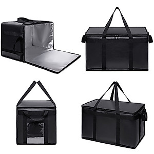 DERABY Commercial Lightweight Insulated Delivery Bag Carrier XXXL 23"X14"15" (1 Pack)