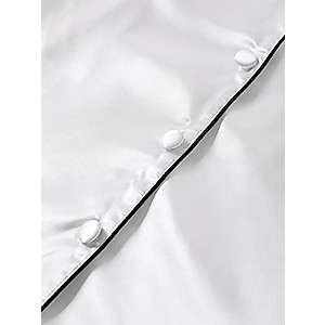 LYANER Women's Pajamas Set 7pcs Silk Satin Sleepwear Loungewear Cami Shirt Pj Set White Small