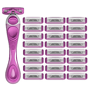 ShaveMOB 4-Blade Women's Razor Kit (Flex Head Handle + 12 Refills) - The Purist Shaving Kit