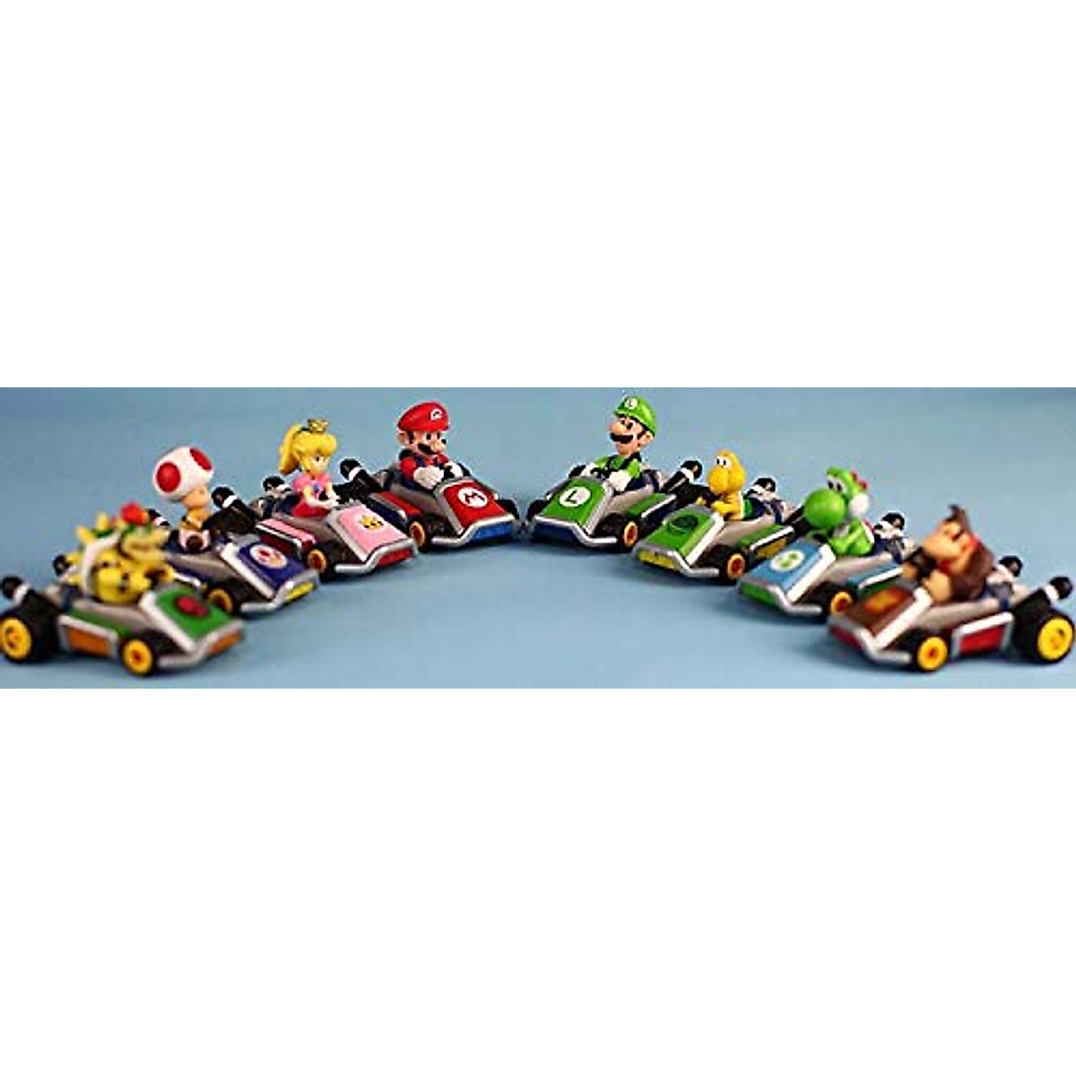 IAMPOK 8 Pcs Mario Kart Pull Back Cars Cake Topper Figures Toy Set-Kids Birthday Party Cake Decoration Supplies