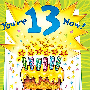 Happy 13th Birthday Card | Made in America | Eco-Friendly | Thick Card Stock with Premium Envelope 5in x 7.75in | Packaged in Protective Mailer | Prime Greetings