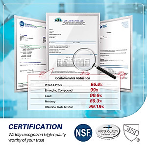 GOLDEN ICEPURE MWF Replacement for GE SmartWater FMG-1, WFC1201, MWFA, MWFP, PF8, RWF1060, Kenmore 469991, GWF, GWFA, RWF0600A, GSE25GSHECSS, 197D6321P006 Refrigerator 1PACK