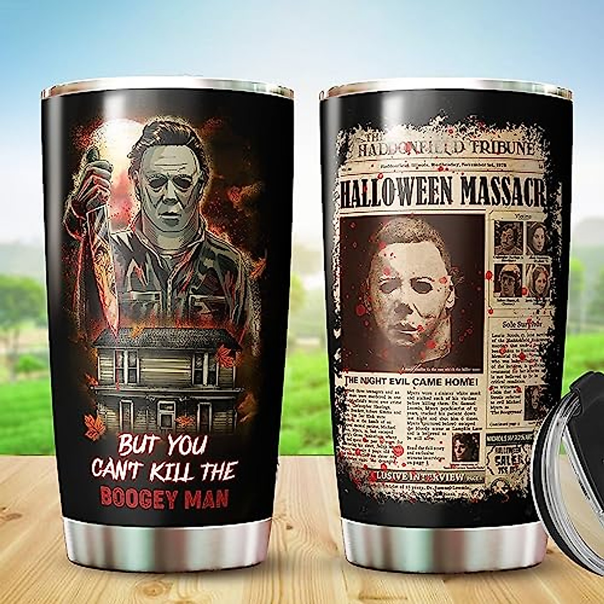 Hilary Art Horror Character Stainless Steel Tumbler - Halloween Christmas, Halloween, Birthday Gifts For Coworker, Men, Women 20 Oz
