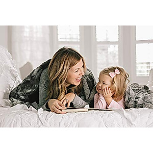 Chanasya Super Soft Fuzzy Faux Fur Throw Blankets - Fluffy Plush Lightweight Cozy Snuggly with Sherpa for Couch Sofa Living Room Bedroom - Grey Fall & Winter Home Decor (50x65 Inches) Gray Blanket