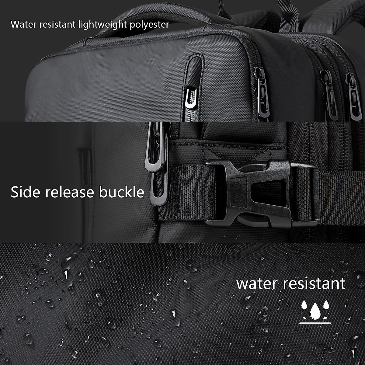 KINGSLONG Large 40L Travel Backpack Carry-on Luggage,Expandable 17 Inch Laptop Bag with USB Port Smart Organized Water-resistant Weekender Bag for Man Women