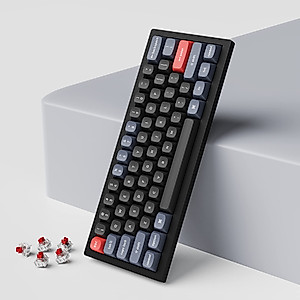 Keychron V4 Wired Custom Mechanical Keyboard, 60% Layout QMK/VIA Programmable with Hot-swappable Keychron K Pro Red Switch Compatible with Mac Windows Linux Carbon Black (Non-Transparent)