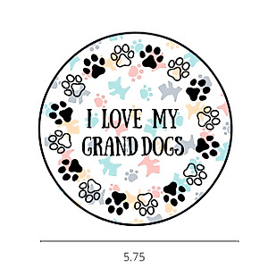 I Love My Grand Dogs Car Magnet, Cute Magnetic Decal for Trucks, Cars, Mailboxes or Fridge, Thoughtful Gift for Dog Lovers, 5.75 inches