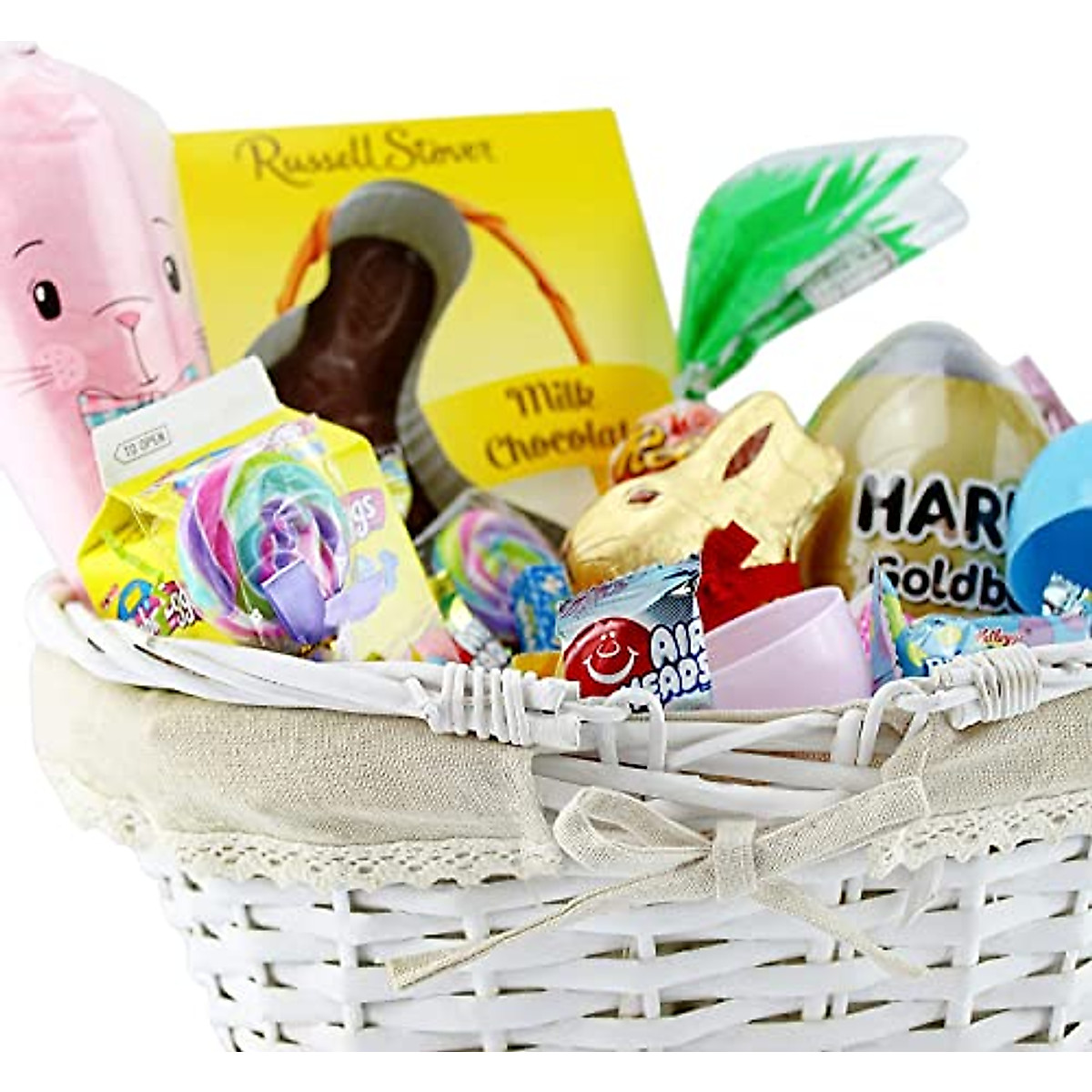 Cornucopia Wicker Basket with Handles (White-Painted), for Easter, Picnics, Gifts, Home Decor and More, 13 x 10 x 6 Inches